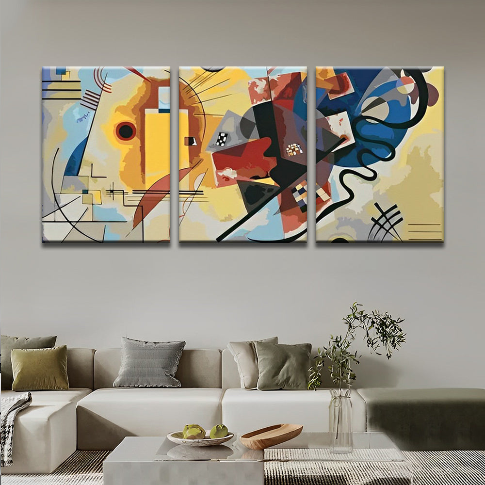 Malen nach Zahlen - Abstrakte Kunst 3-teilig Triptychon – Liebeart.de