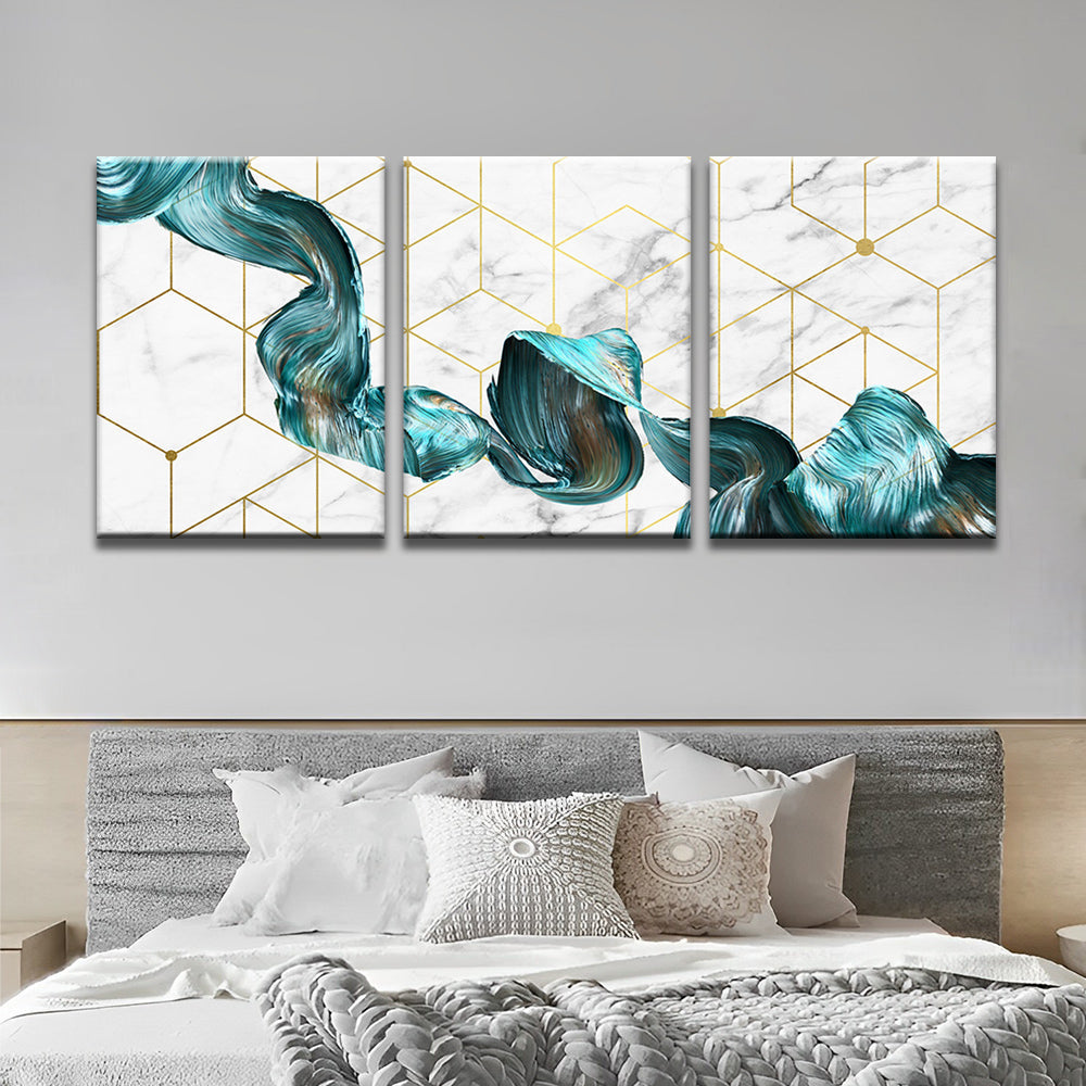 Malen nach Zahlen - Abstrakte moderne Kunst 3-teilig Triptychon – Liebeart.de