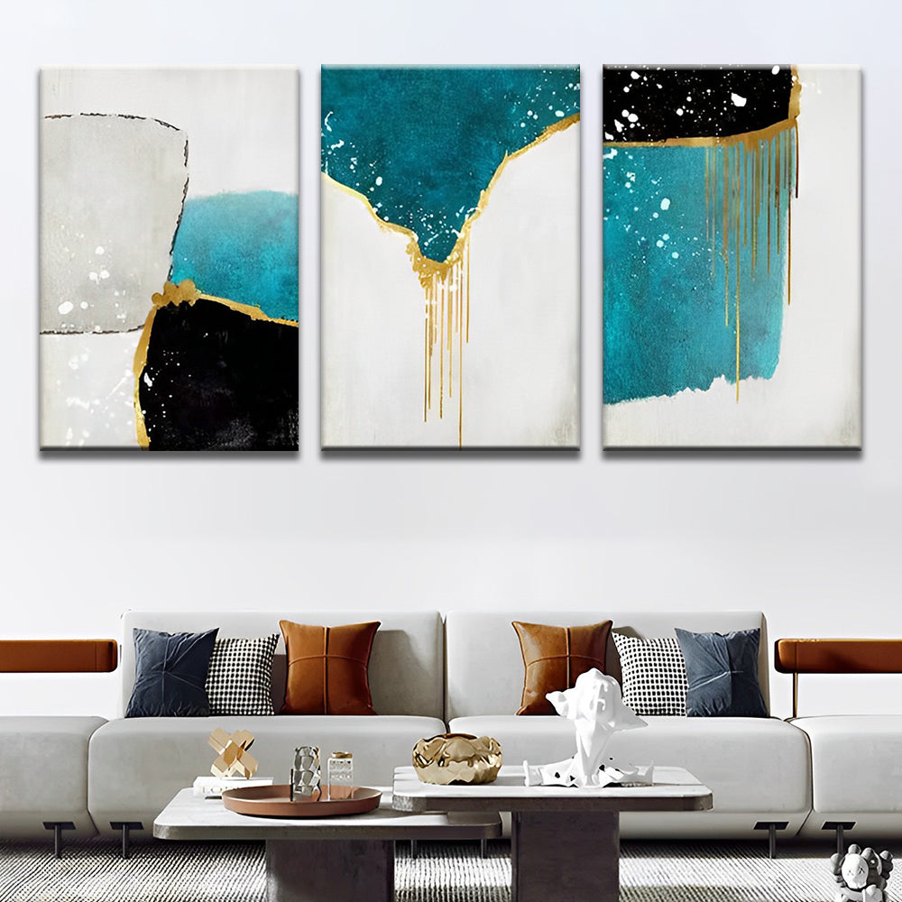 Malen nach Zahlen - Abstrakte Muster moderner Kunst 3-teilig Triptychon – Liebeart.de