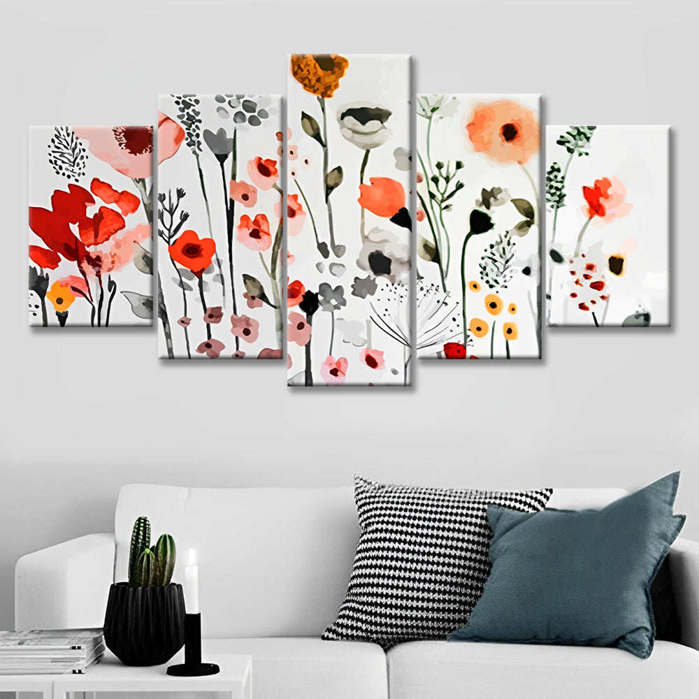 Malen nach Zahlen Erwachsene - Blumen 5-teilig Sonderformat – Liebeart.de