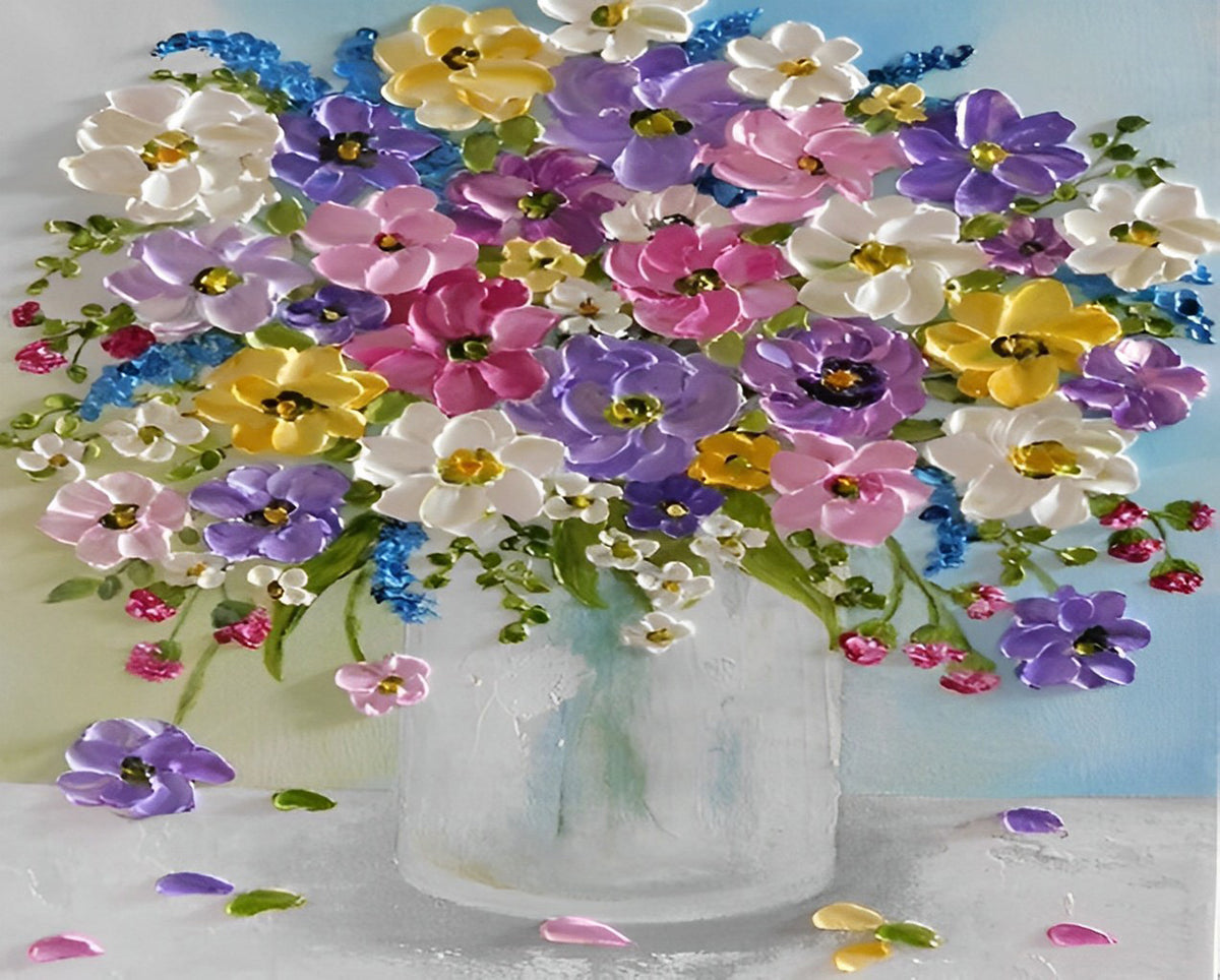 Malen nach Zahlen Erwachsene - Bunte abstrakte Orchideen – Liebeart.de