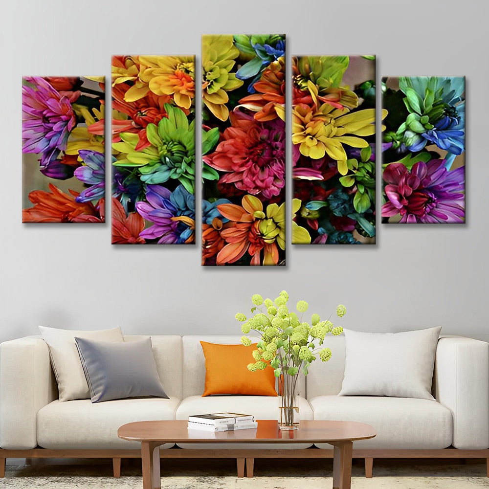 Malen nach Zahlen Erwachsene - Bunte Blumen 5-teilig Sonderformat – Liebeart.de