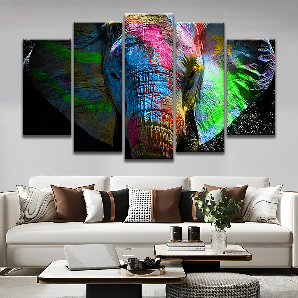 Malen nach Zahlen für Erwachsene - Bunter Elefant 5-teilig Sonderformat – Liebeart.de