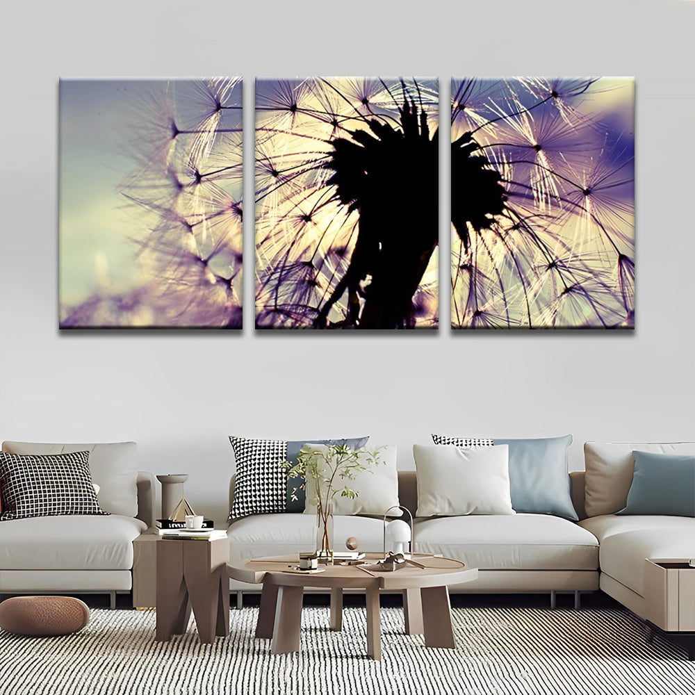 Malen nach Zahlen Erwachsene - Pusteblume 3-teilig Triptychon – Liebeart.de