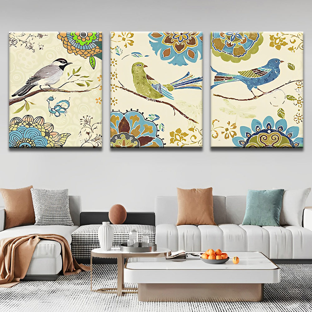 Malen nach Zahlen - Vogel 3-teilig Triptychon – Liebeart.de