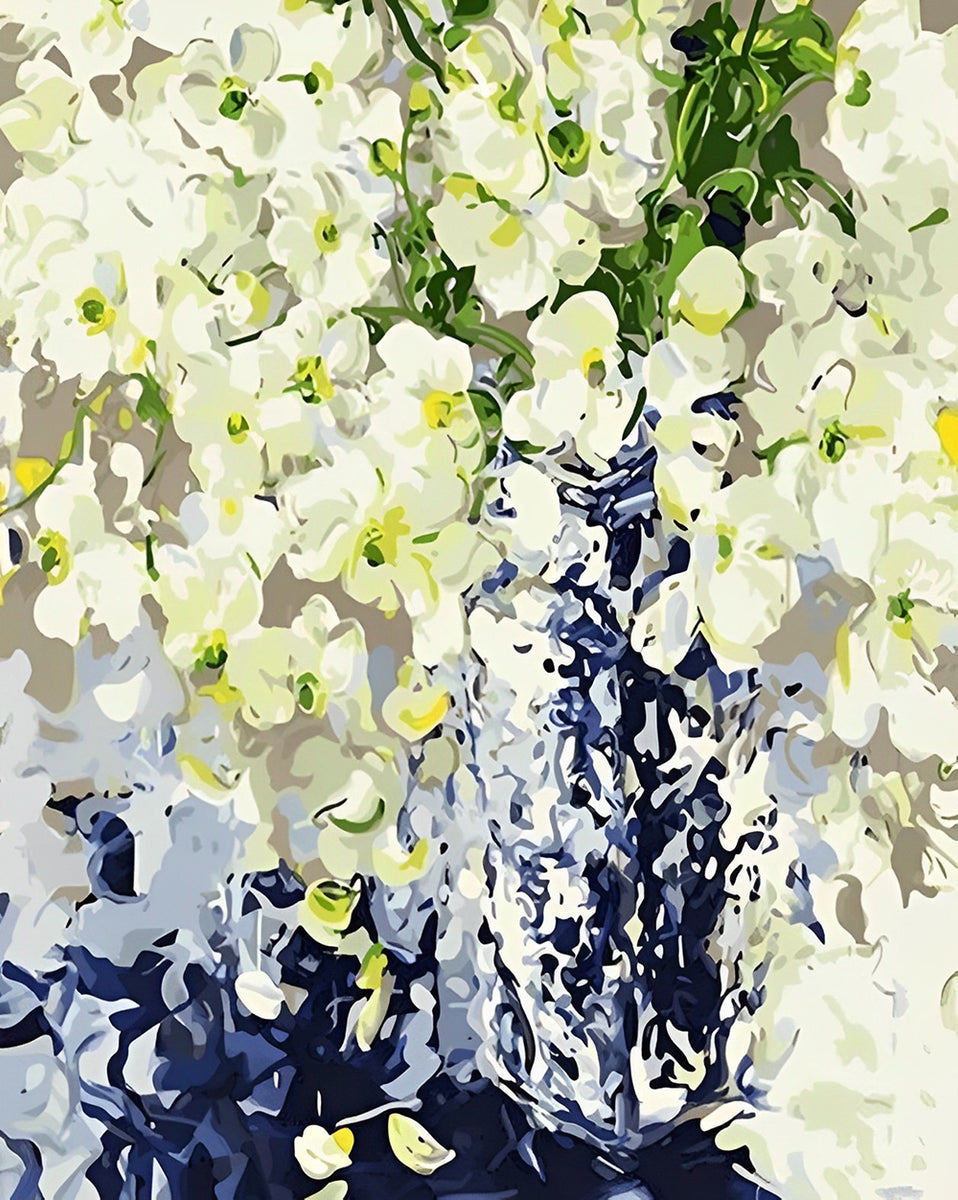 Malen nach Zahlen Erwachsene - Weiße schöne Orchideen – Liebeart.de