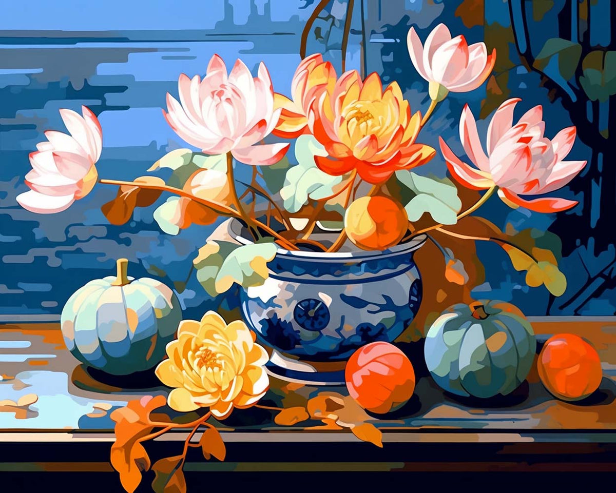 Malen nach Zahlen Erwachsene - Lotus und Porzellan – Liebeart.de