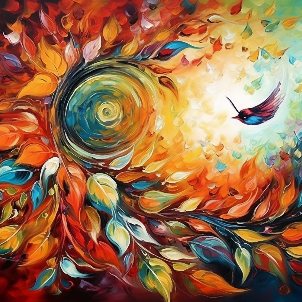 Sonnenblume und Vogel Malen nach Zahlen – Liebeart.de