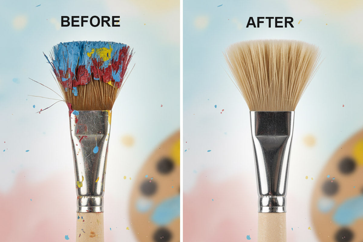 Wie man Pinsel richtig für Malen nach Zahlen reinigt – Liebeart.de