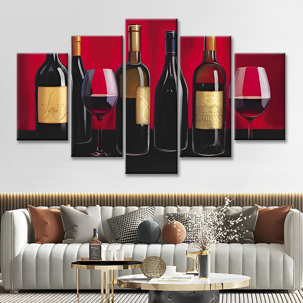 Malen nach Zahlen - Rotwein 5-teilig Sonderformat – Liebeart.de