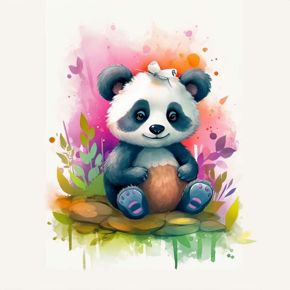 Niedlicher Panda Malen nach Zahlen für Kinder – Liebeart.de