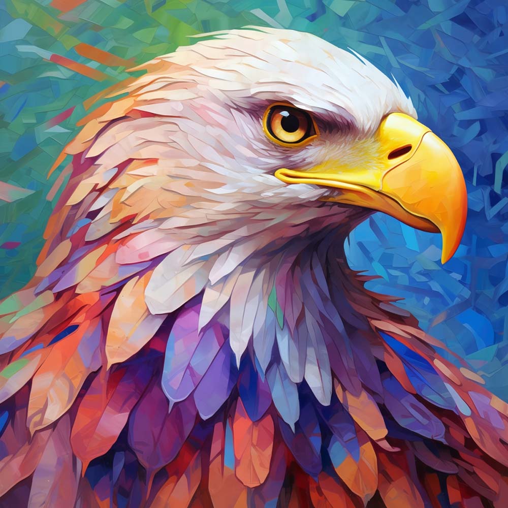 Schöne Darstellung des Adlers im Profil Malen nach Zahlen – Liebeart.de